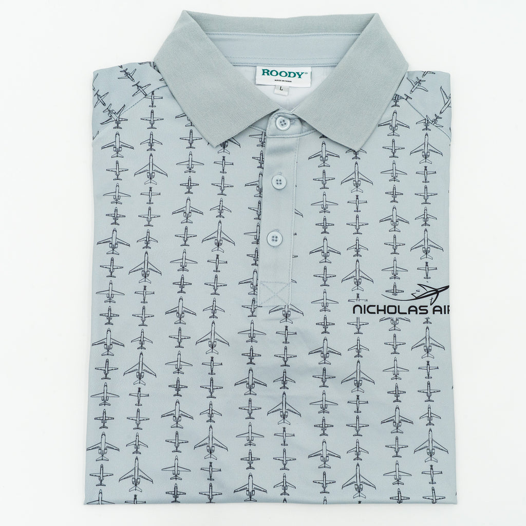 Plane Pattern Golf Polo – NICHOLAS AIR